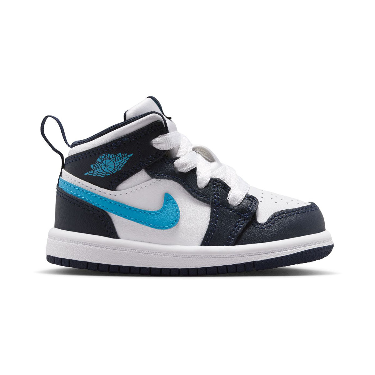 Shop Jordan 1 Mid 'Obsidian Dark Dust Blue' Baby/Toddler Shoes